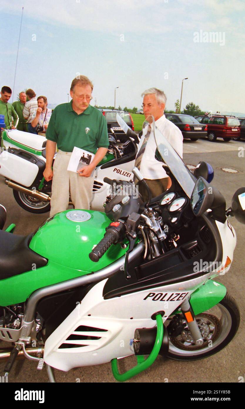 MZ Polizeimotorrad 08.08.1997, Zschopau/ Hohndorf, MZ Werk, Fahrgestell ...