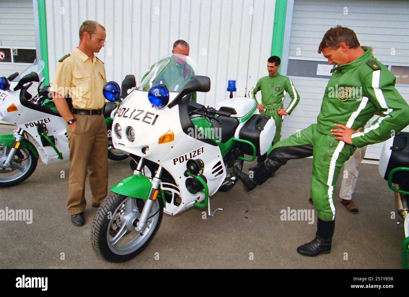 MZ Polizeimotorrad 08.08.1997, Zschopau/ Hohndorf, MZ Werk, Fahrgestell ...