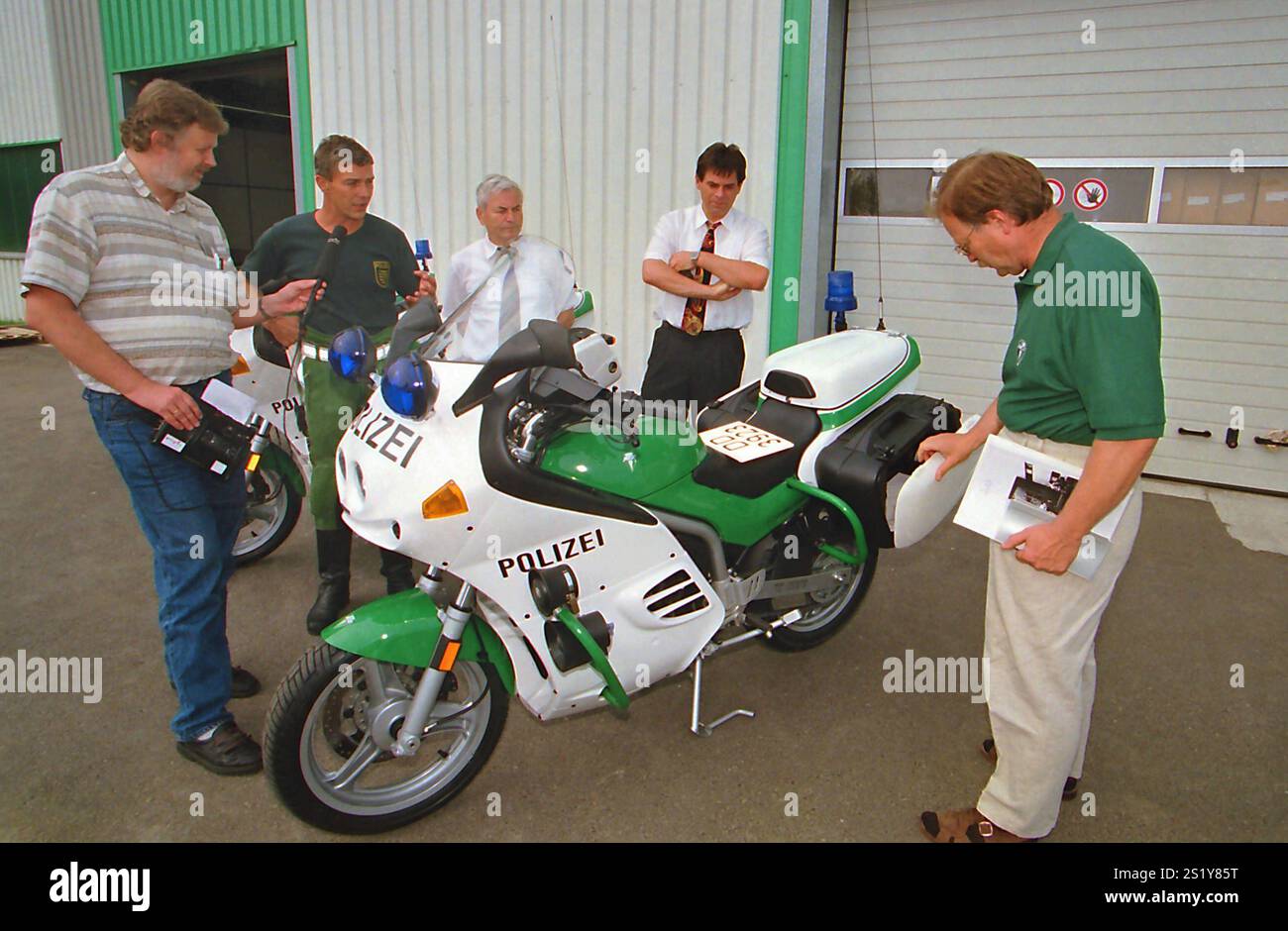 MZ Polizeimotorrad 08.08.1997, Zschopau/ Hohndorf, MZ Werk, Fahrgestell ...