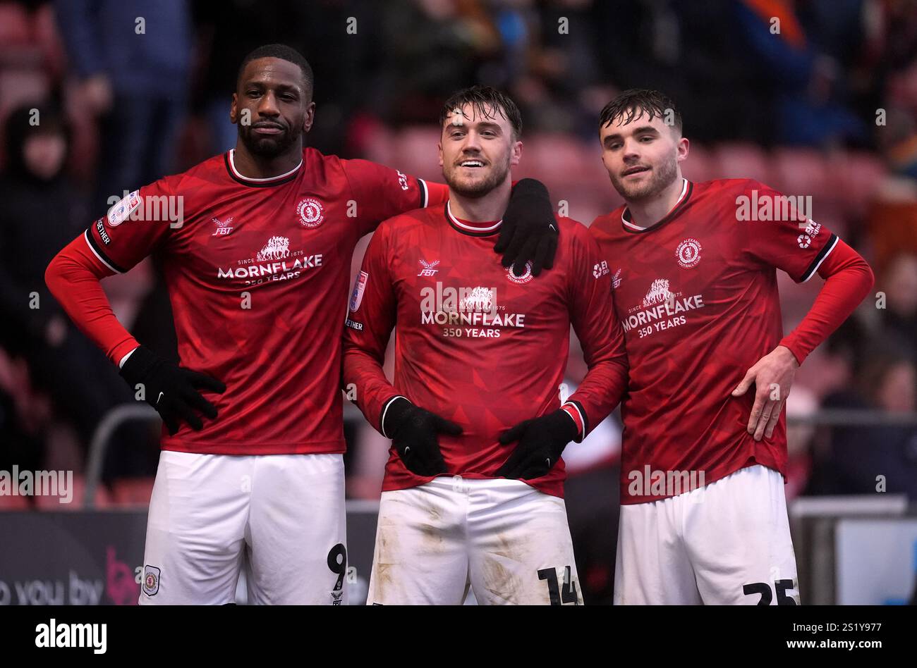Crewe Alexandra's Omar Bogle, Jack Lankester and Maxwell Conway (left ...