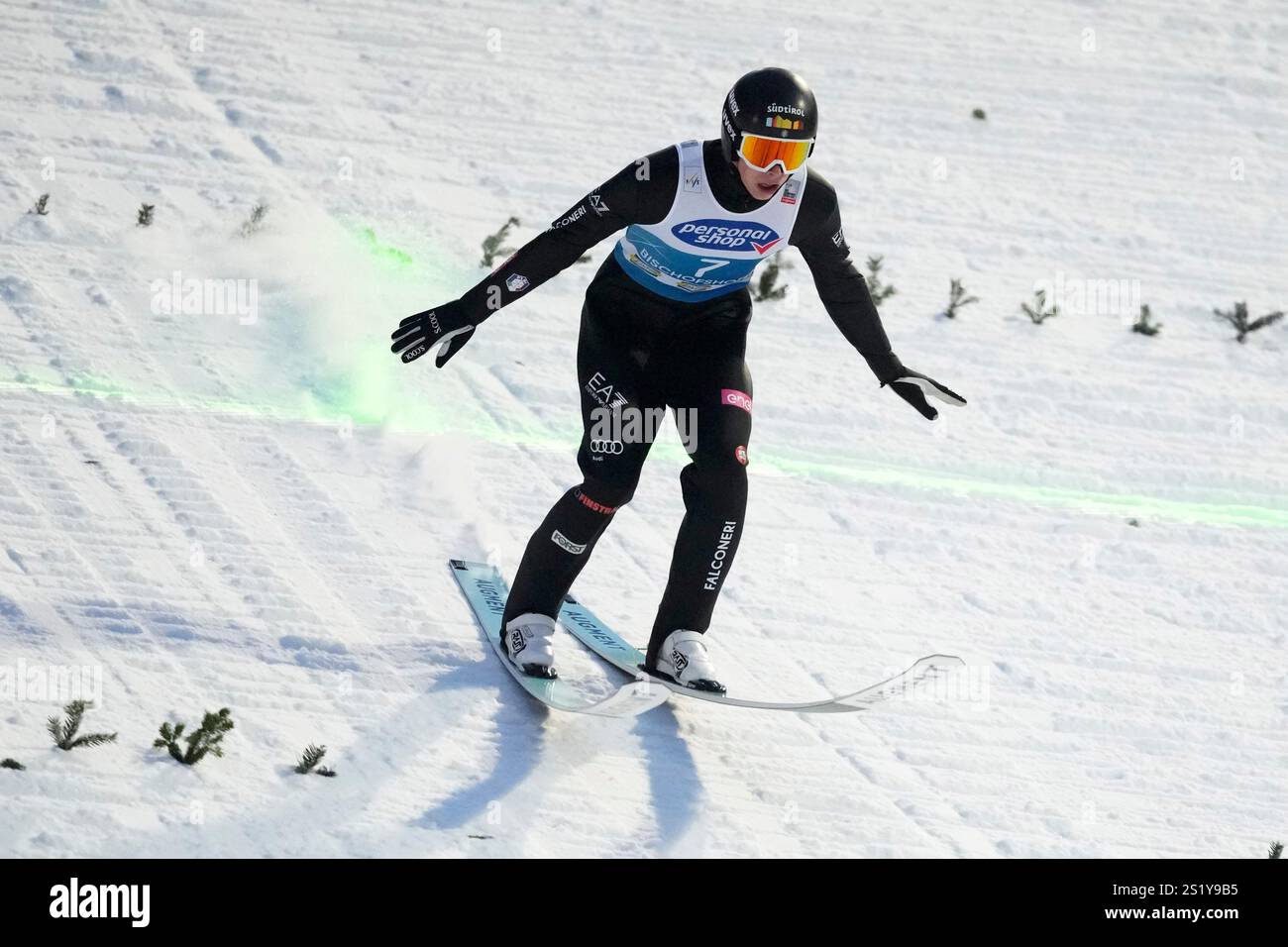 Alex Insam, of Italy, lands his qualification jump at the fourth stage ...
