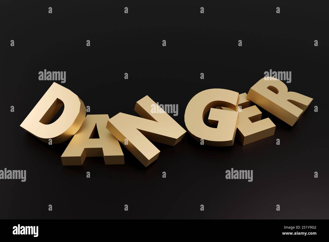 golden inscription danger on black background, warning, danger ...