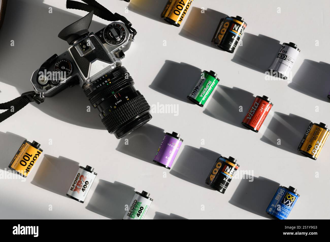 Izmir, Turkey - Jan 05 2025: A Nikon film camera placed on a surface ...