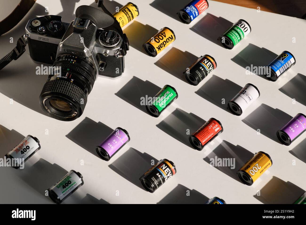 Izmir, Turkey - Jan 05 2025: A Nikon film camera placed on a surface ...