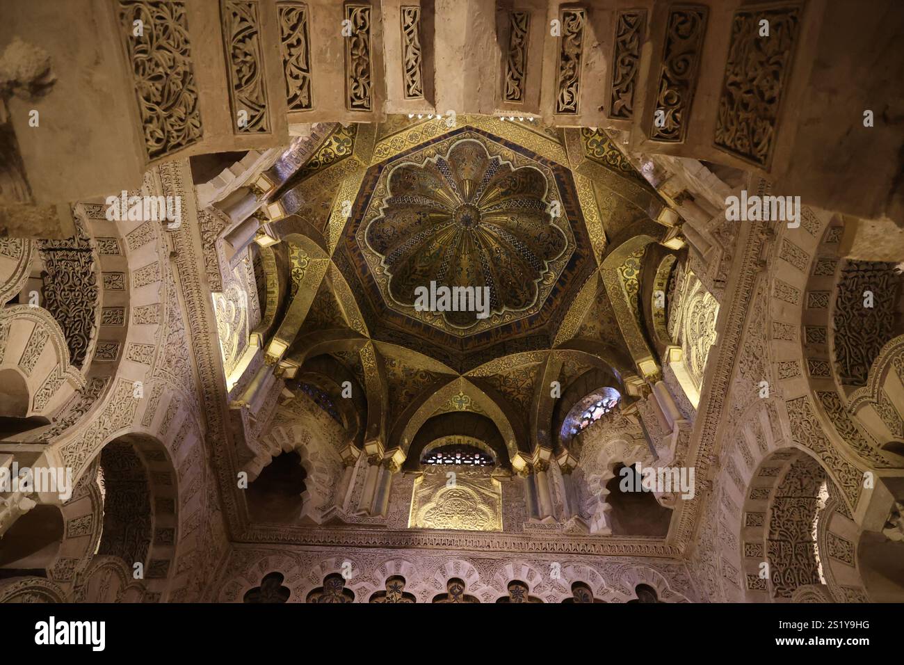 Dome of the Mihrab, Mosque-Cathedral of Cordoba, Andalusia, Spain Stock ...