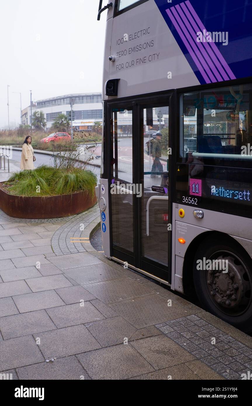 Electric zero emissions bus in Norwich Stock Photo - Alamy