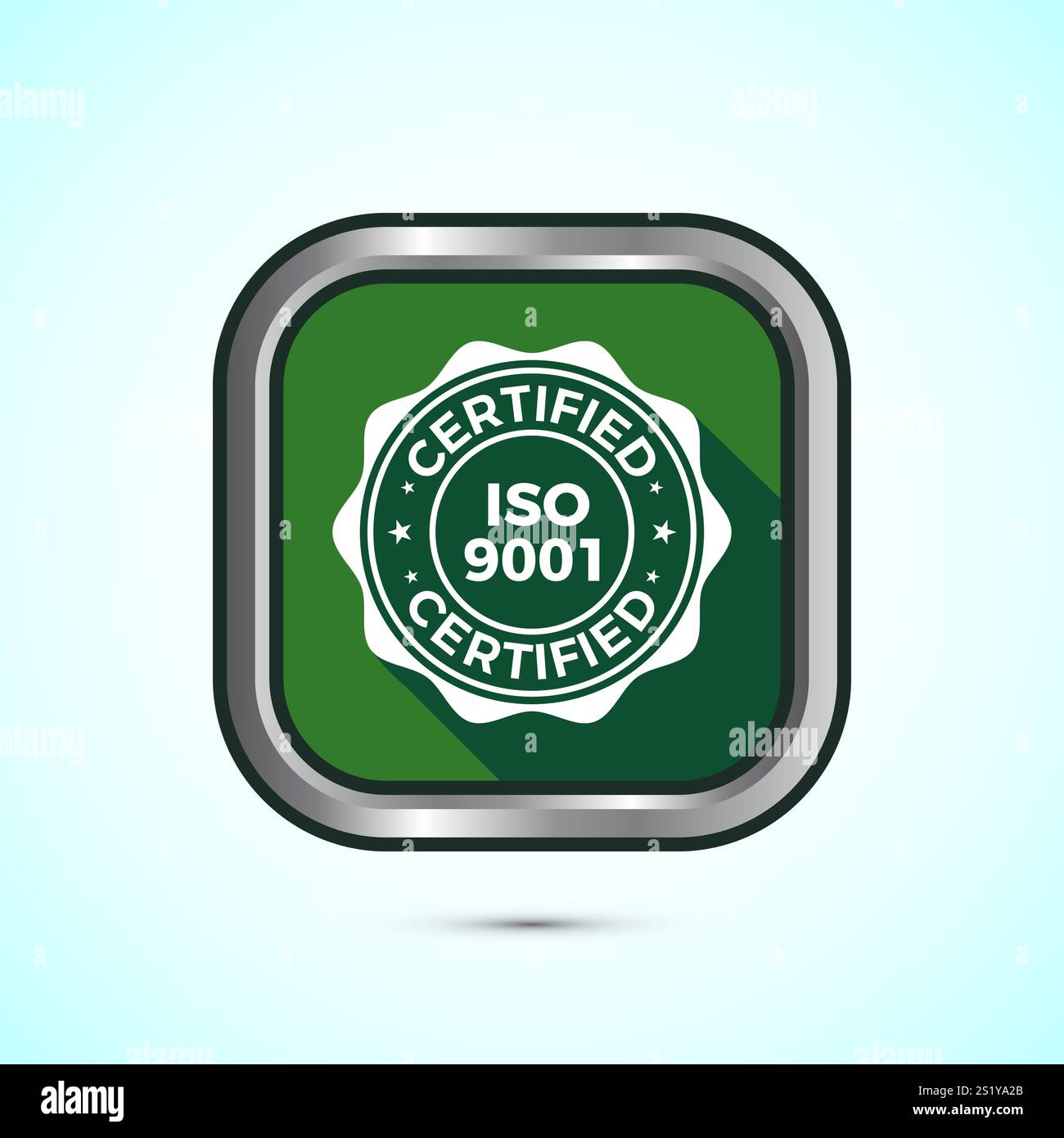 ISO 9001 certified icon design illustration, Standard quality label ...