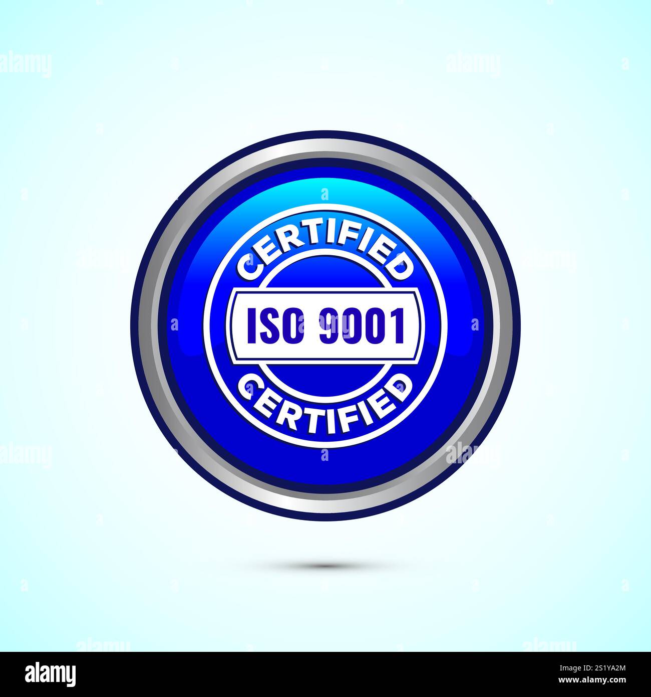ISO 9001 certified icon design illustration, Standard quality label ...