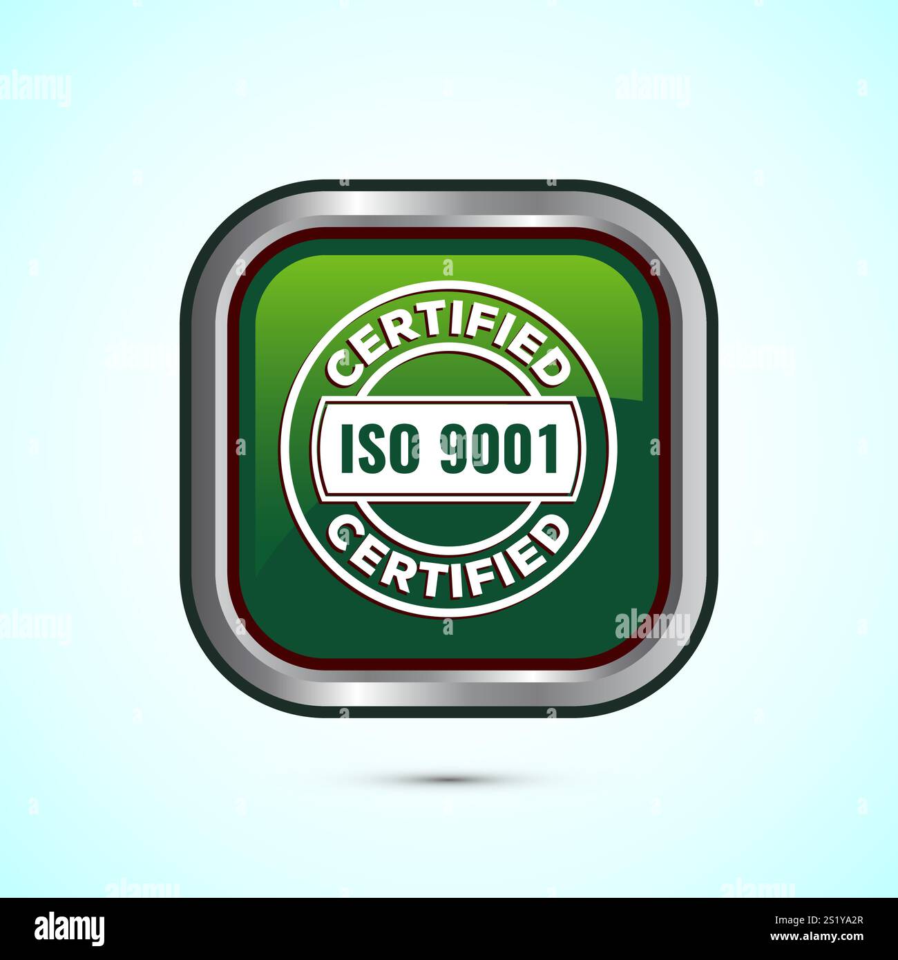 ISO 9001 certified icon design illustration, Standard quality label ...