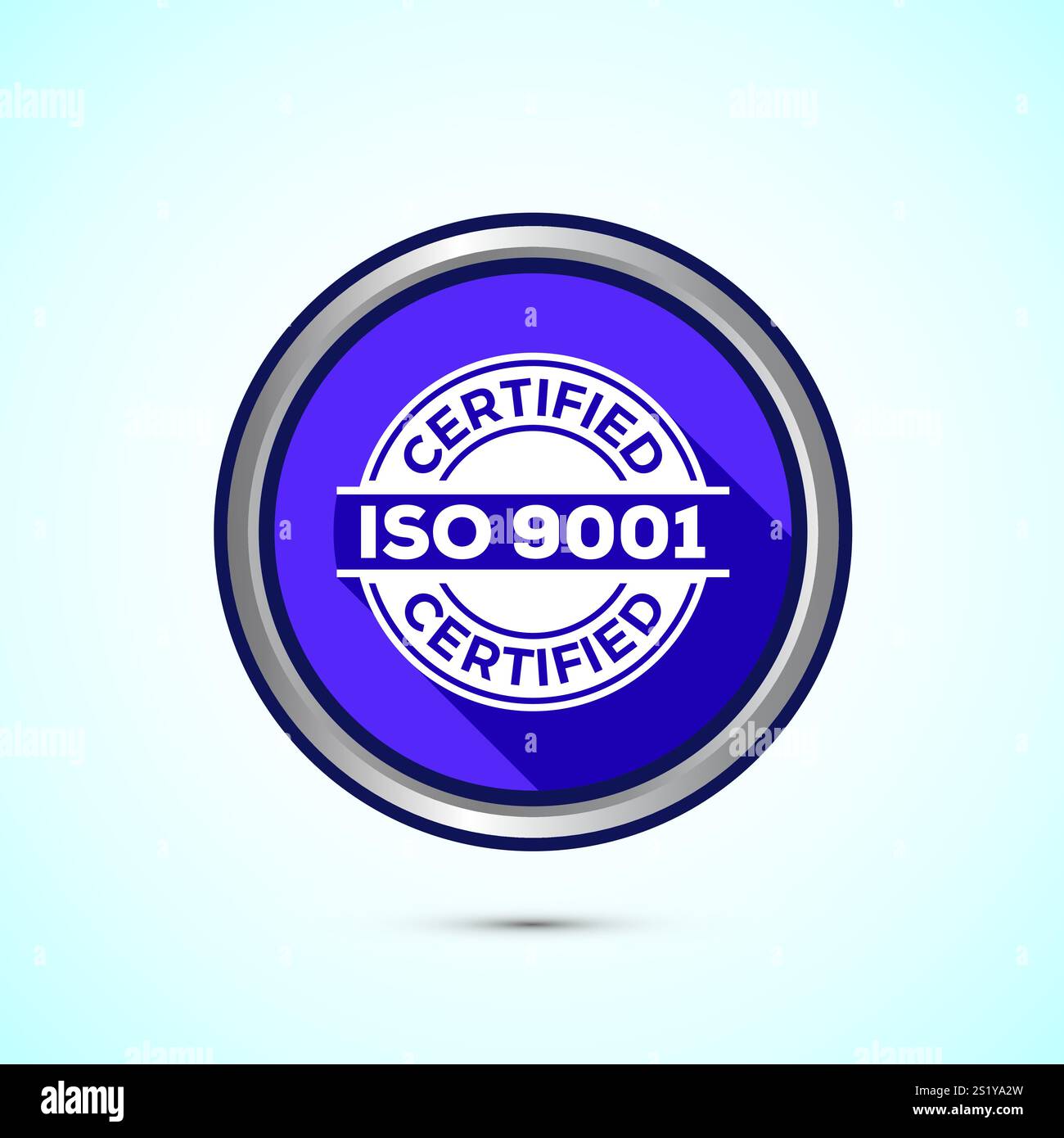 ISO 9001 certified icon design illustration, Standard quality label ...