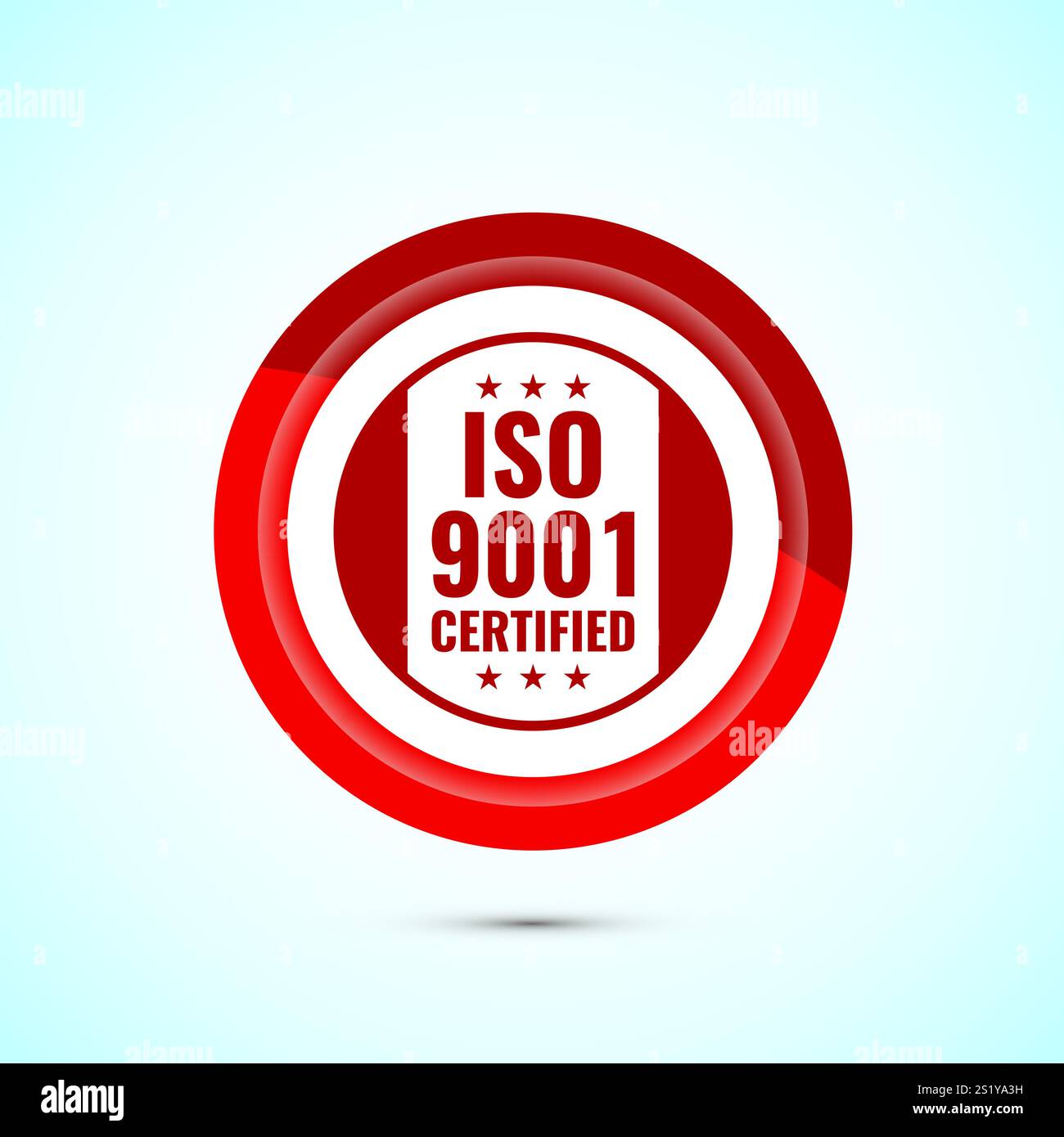 ISO 9001 certified icon design illustration, Standard quality label ...