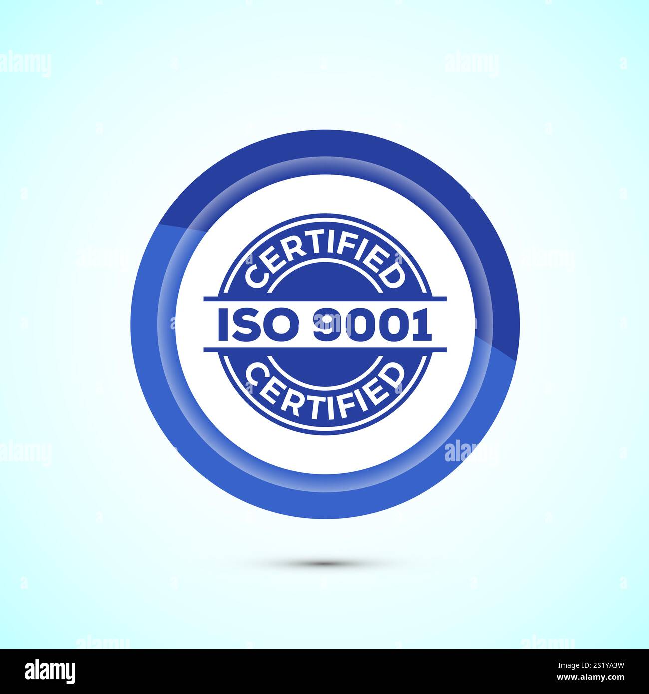 ISO 9001 certified icon design illustration, Standard quality label sign, symbol, Button Design ...