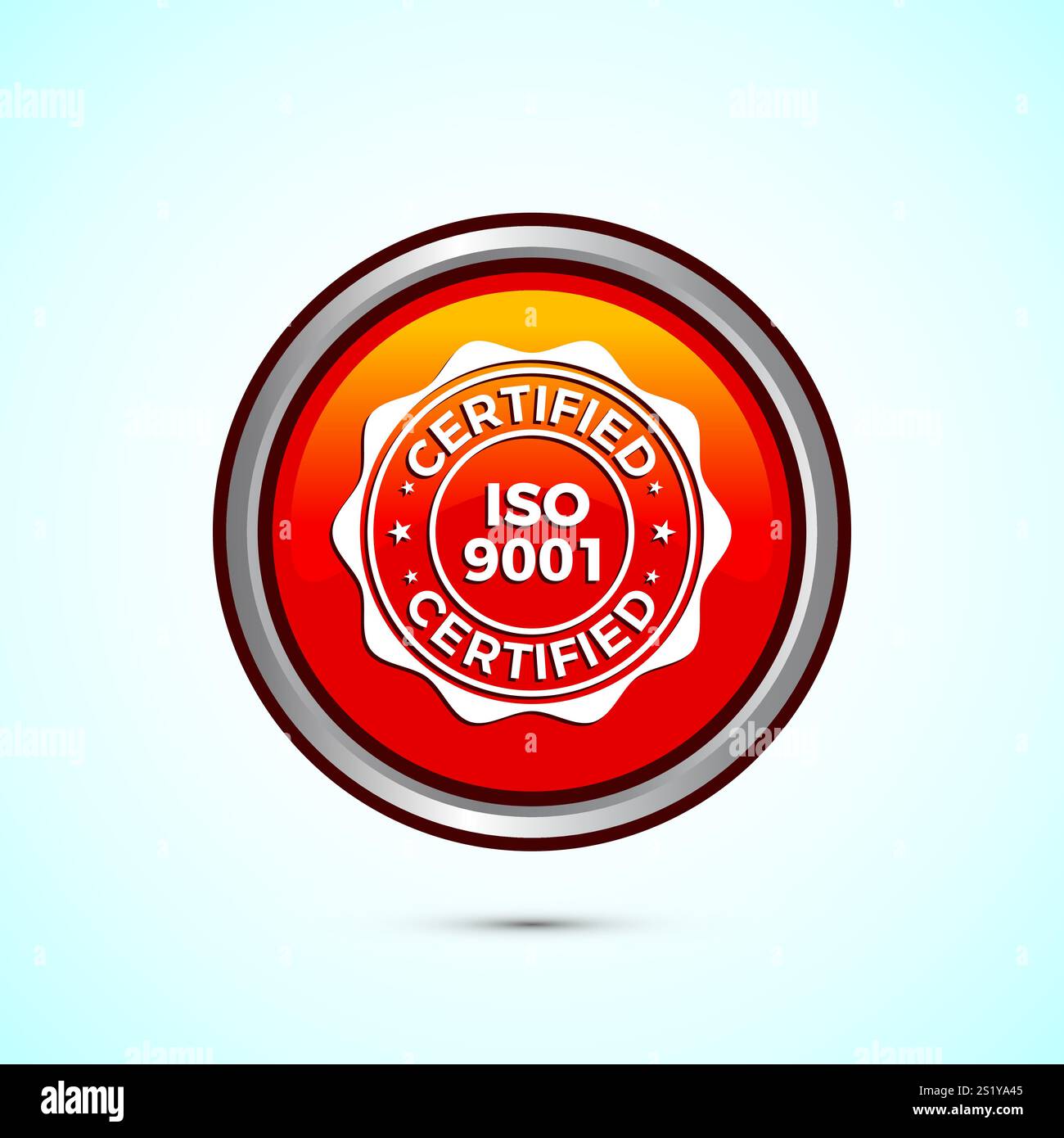 ISO 9001 certified icon design illustration, Standard quality label ...