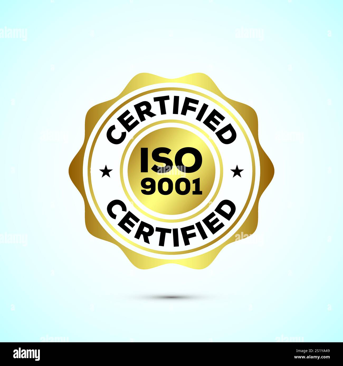 ISO 9001 golden badge for products quality management Stock Vector Image & Art - Alamy