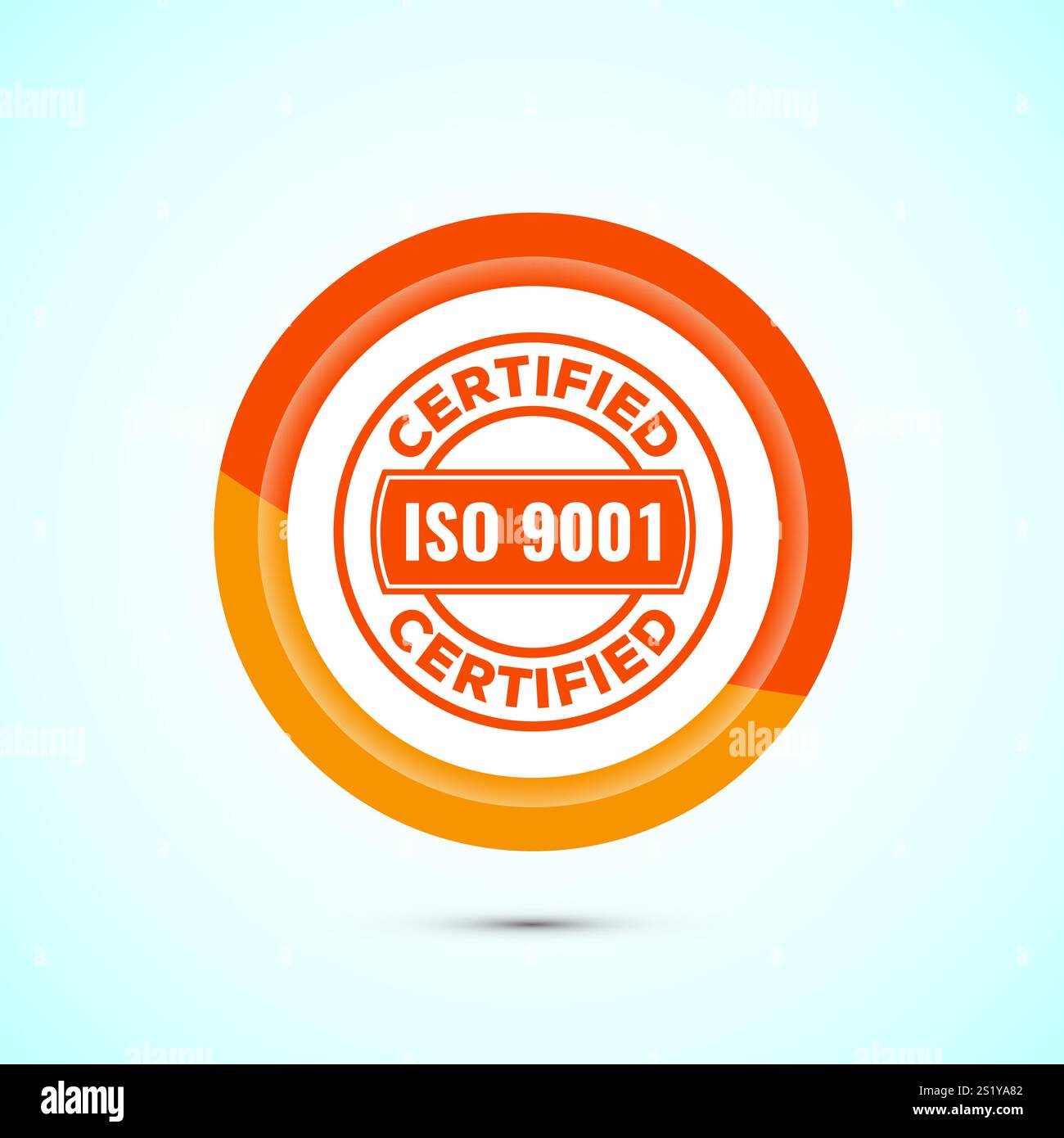 ISO 9001 certified icon design illustration, Standard quality label sign, symbol, Button Design ...