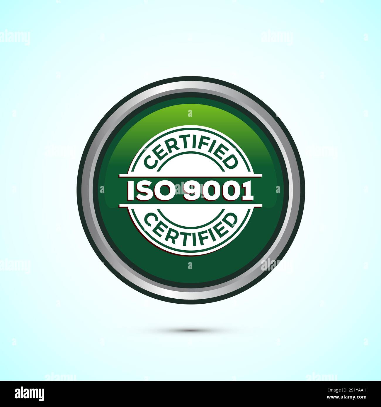 ISO 9001 certified icon design illustration, Standard quality label sign, symbol, Button Design ...