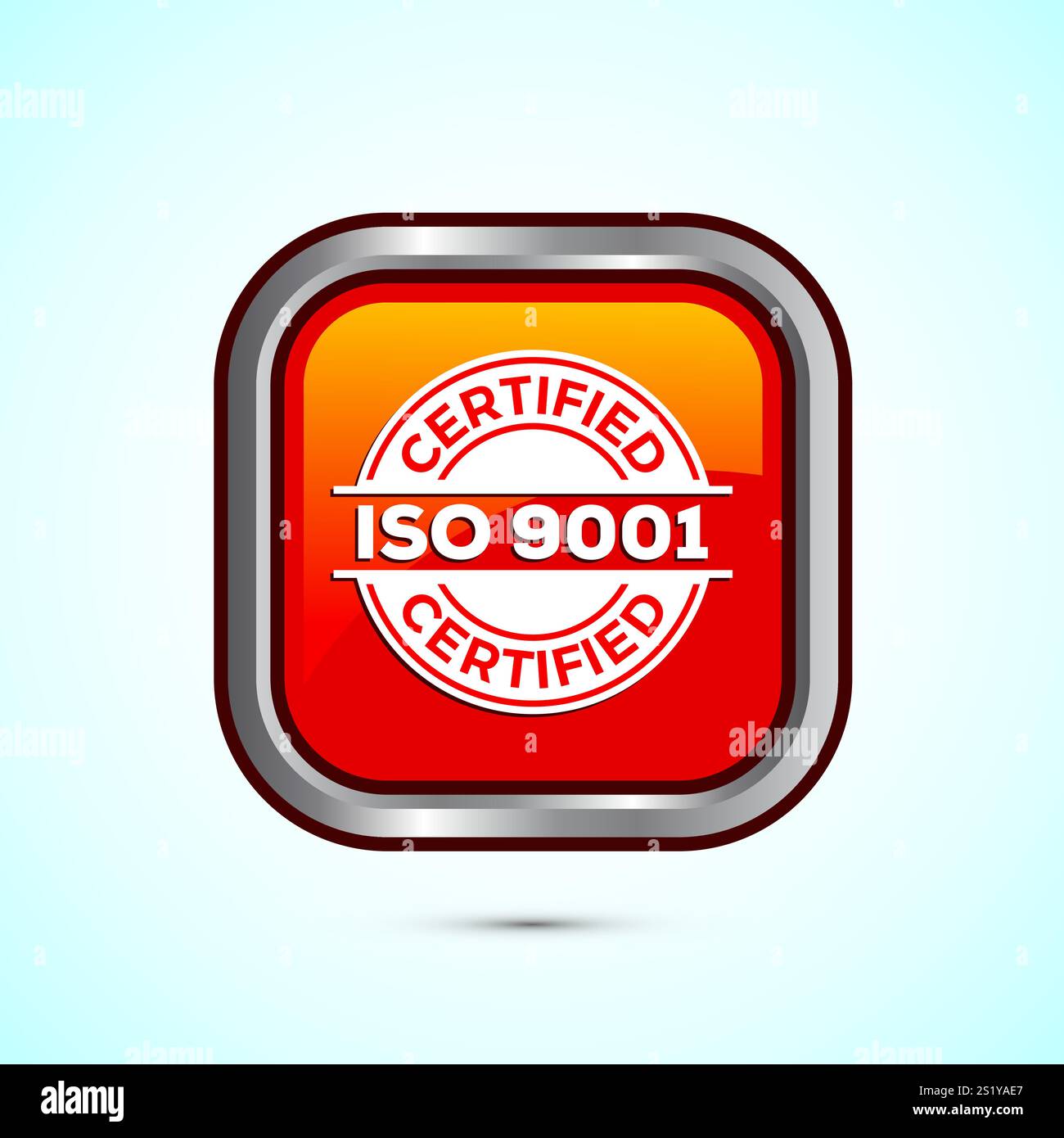 ISO 9001 certified icon design illustration, Standard quality label ...