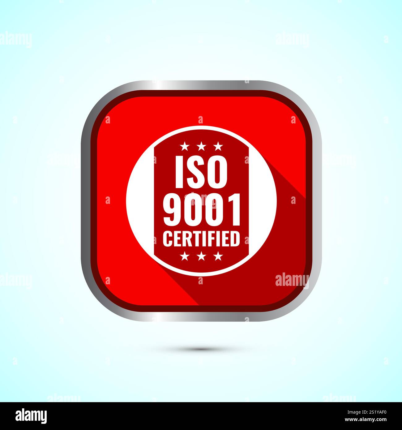 ISO 9001 certified icon design illustration, Standard quality label sign, symbol, Button Design ...