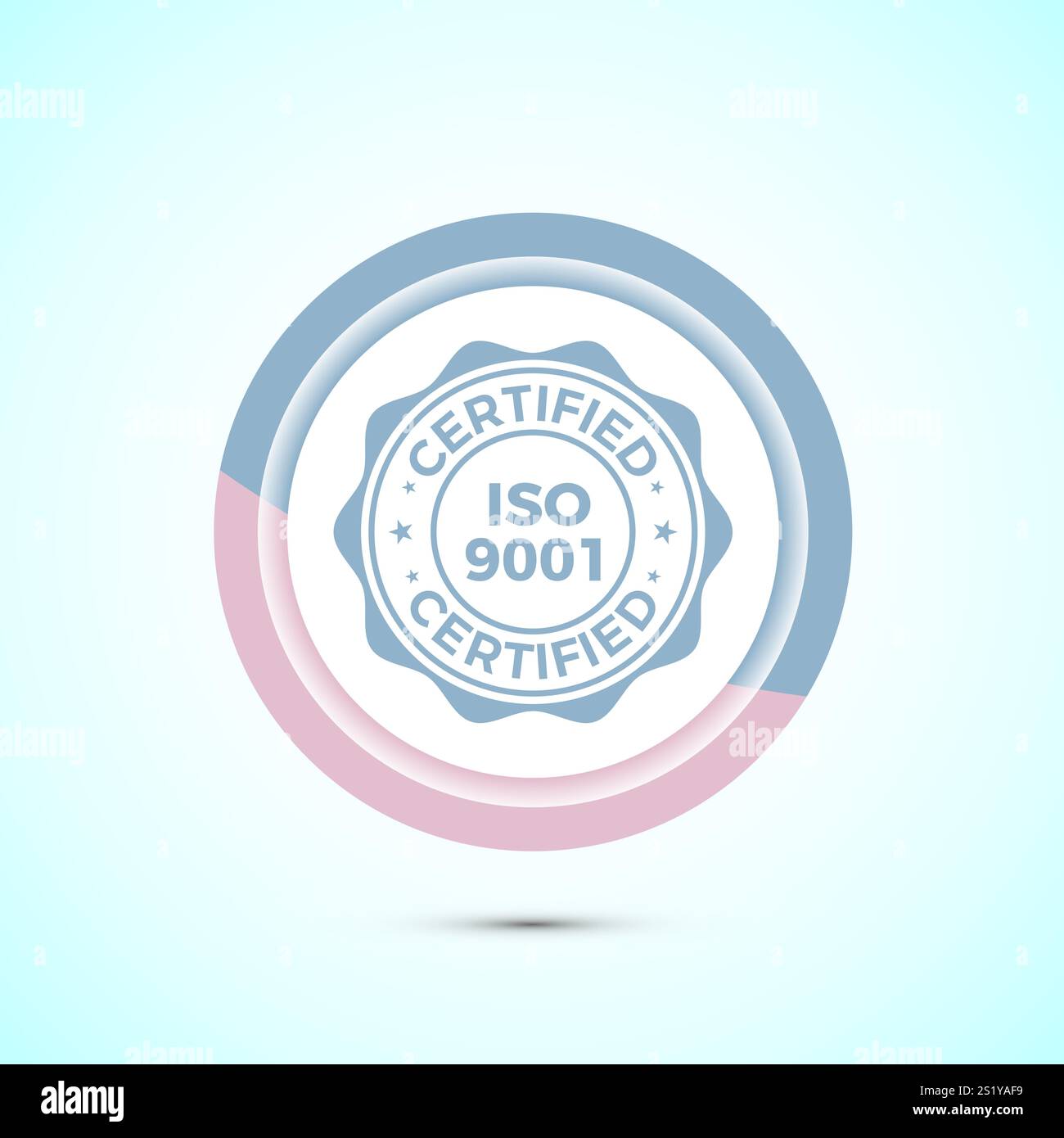 ISO 9001 certified icon design illustration, Standard quality label sign, symbol, Button Design ...