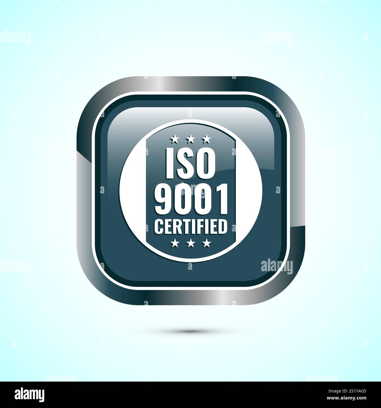 ISO 9001 certified icon design illustration, Standard quality label ...