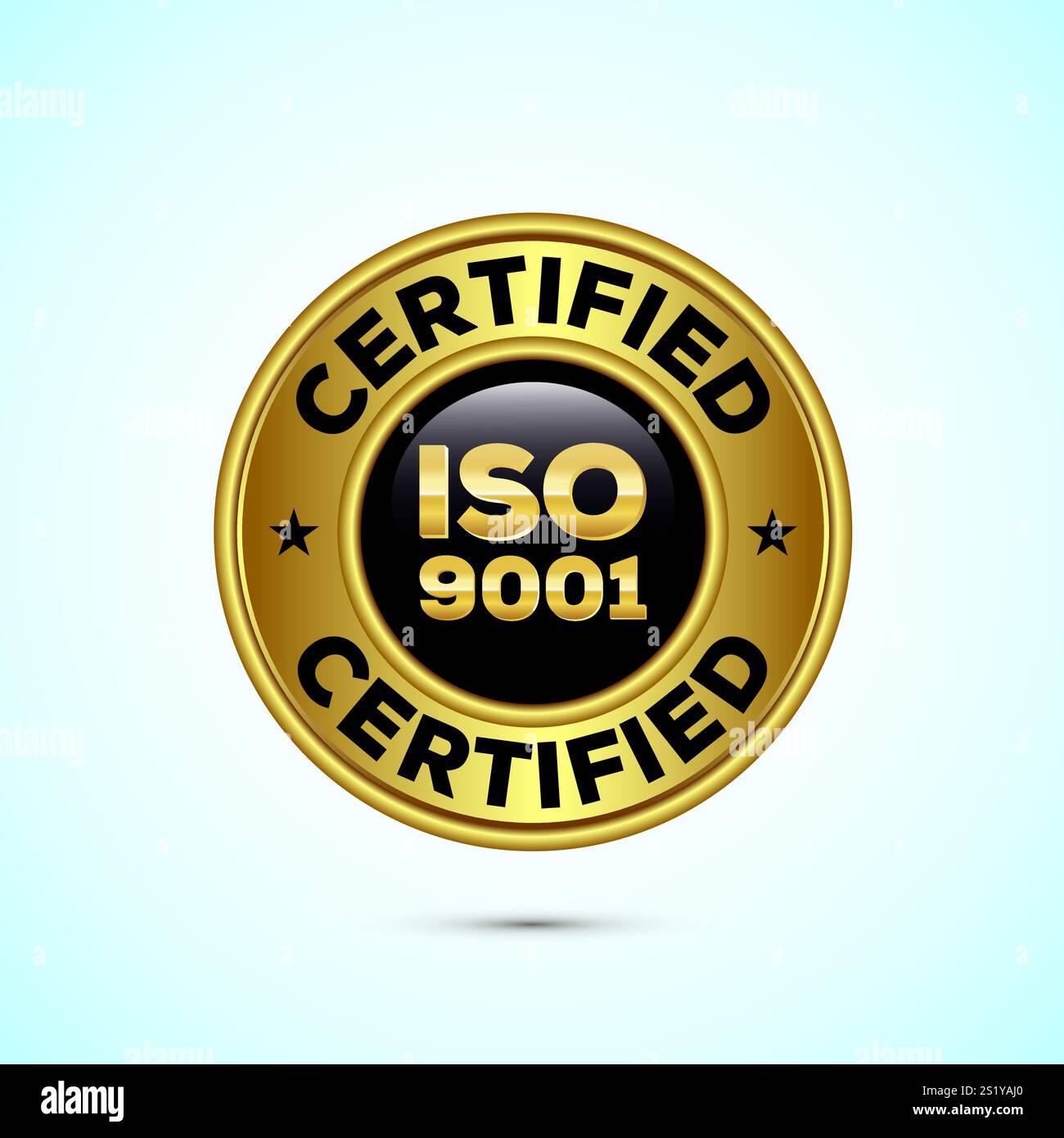 ISO 9001 golden badge for products quality management Stock Vector Image & Art - Alamy