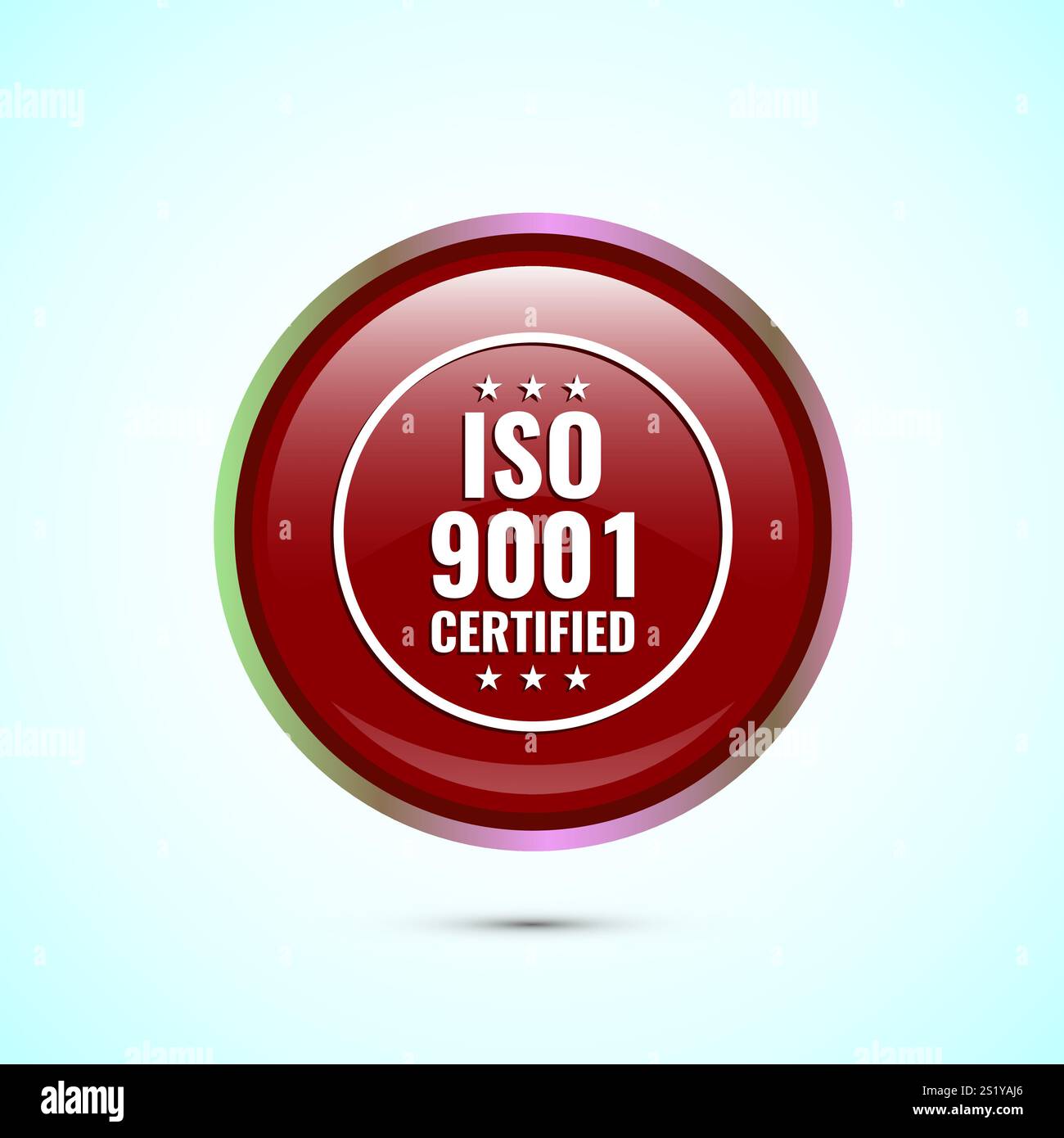 ISO 9001 certified icon design illustration, Standard quality label ...