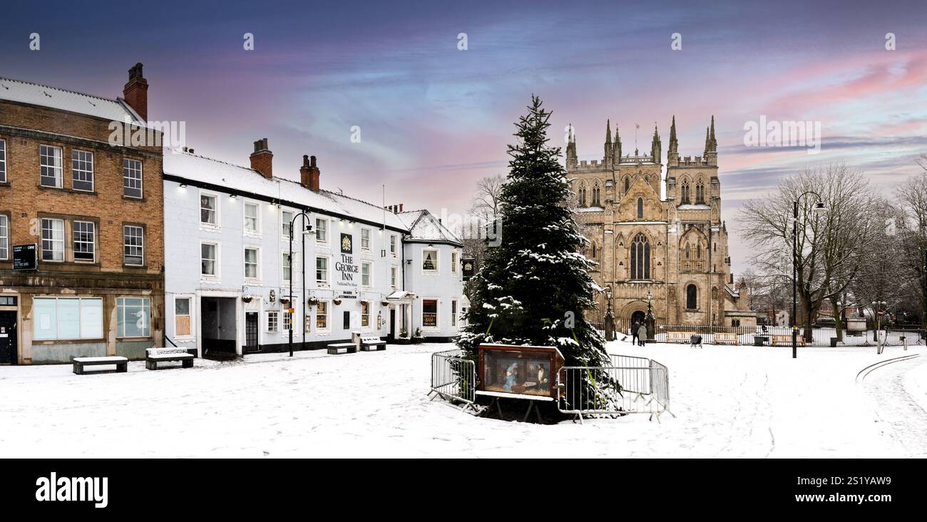 SELBY, UK - JANUARY 5, 2025. Panoramic Landscape od Selby Abbey ...