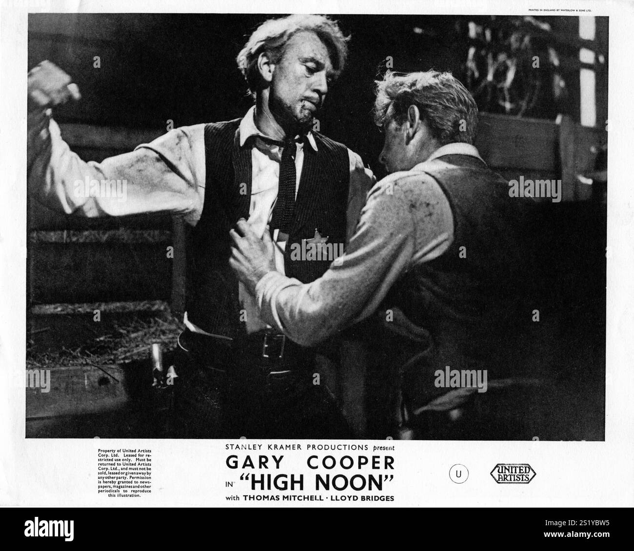 GARY COOPER and LLOYD BRIDGES in a scene from HIGH NOON Director FRED ...