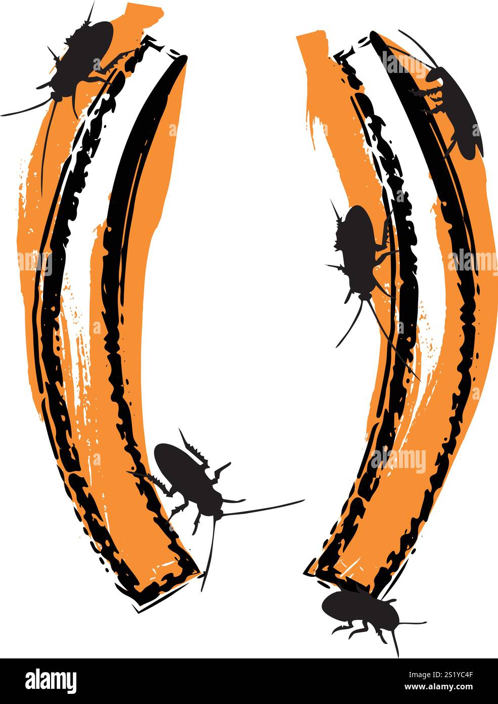 Illustration of symbol filled with cockroaches and bugs Stock Vector ...