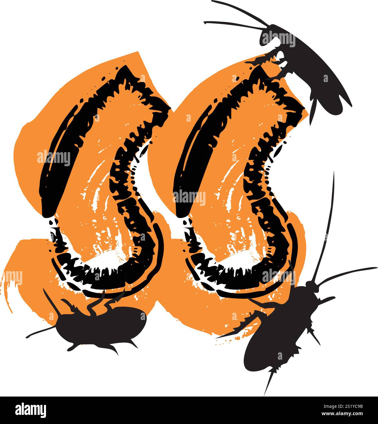 Illustration of symbol filled with cockroaches and bugs Stock Vector ...