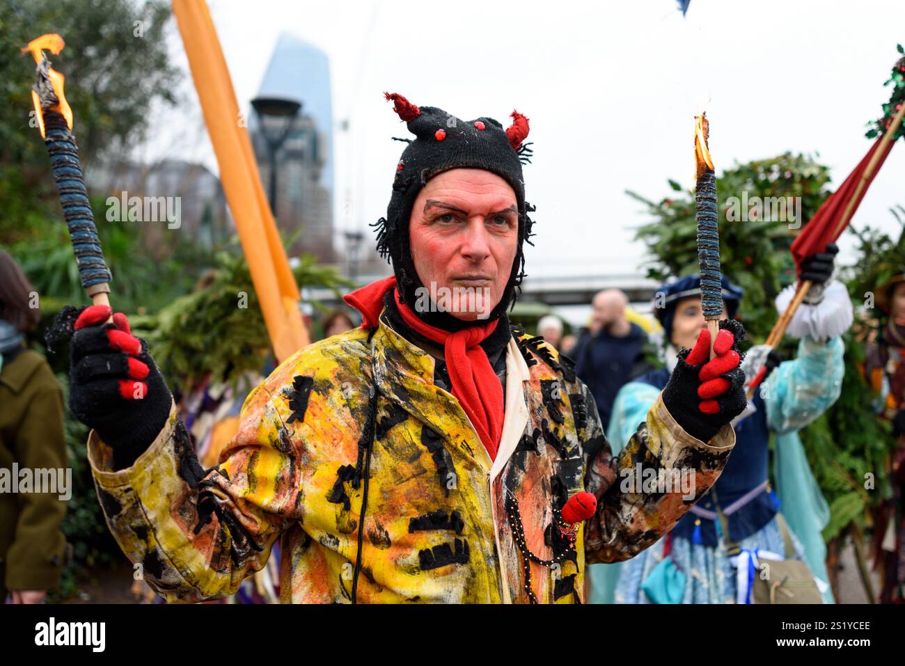 London, UK. 5 January 2025. People gather to celebrate the Twelfth ...
