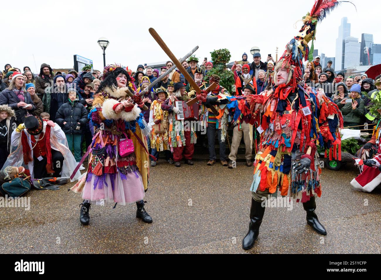 London, UK. 5 January 2025. People gather to celebrate the Twelfth ...