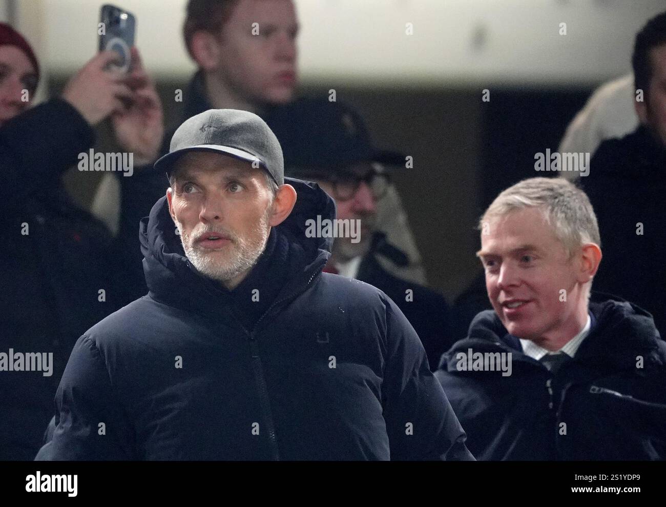 England manager Thomas Tuchel in the stands ahead of the Premier League ...