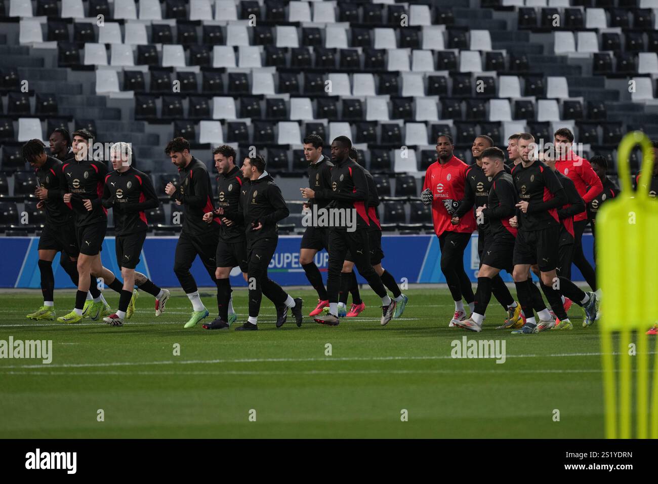 Milan players during the training session at the Al Shabab Stadium for ...
