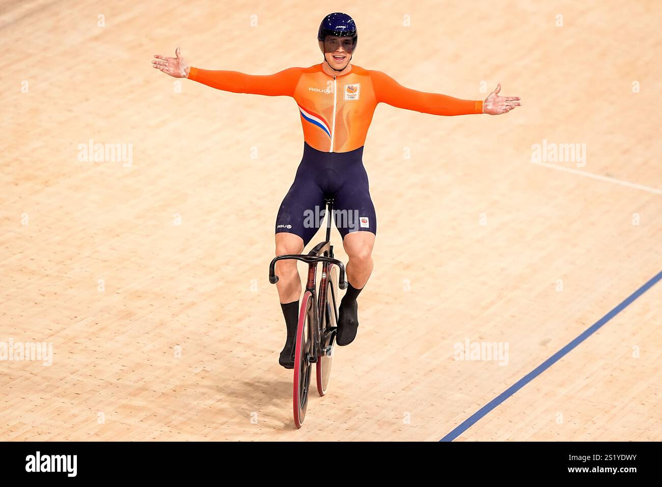 PARIS, FRANCE - AUGUST 11: Harry Lavreysen of The Netherlands competing ...