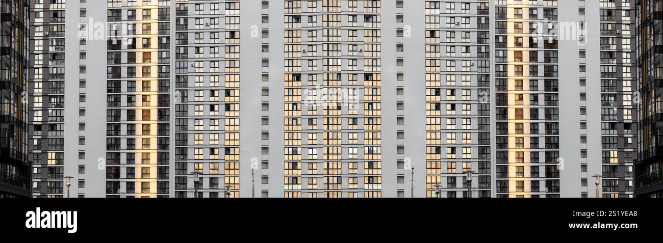 Urban window facade. Seamless pattern of a modern residential building ...