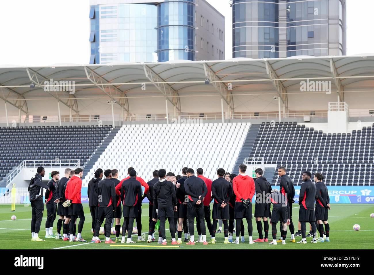 Milan players during the training session at the Al Shabab Stadium for ...