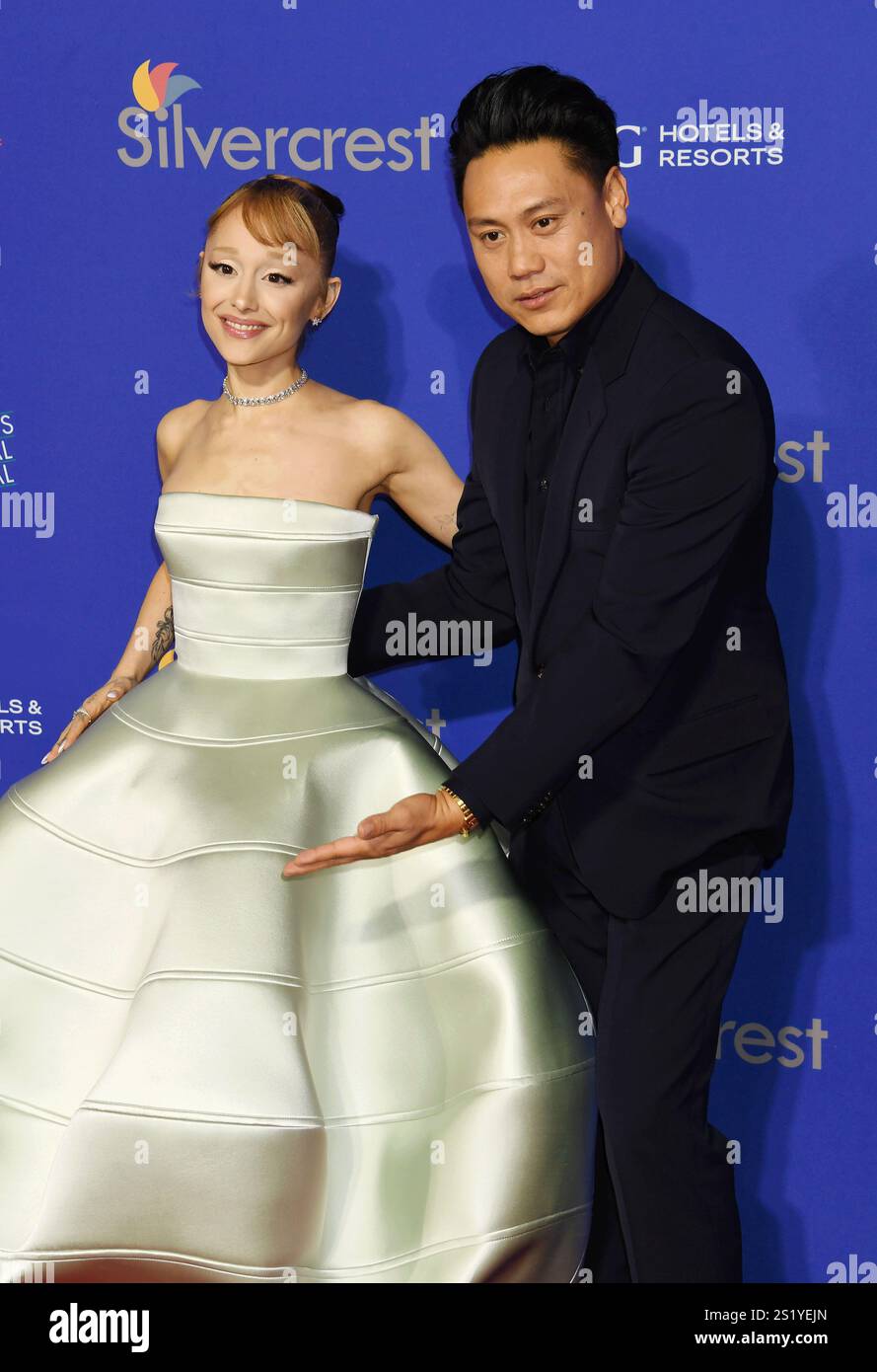 PALM SPRINGS, CALIFORNIA - JANUARY 03: (L-R) Ariana Grande and Jon M ...