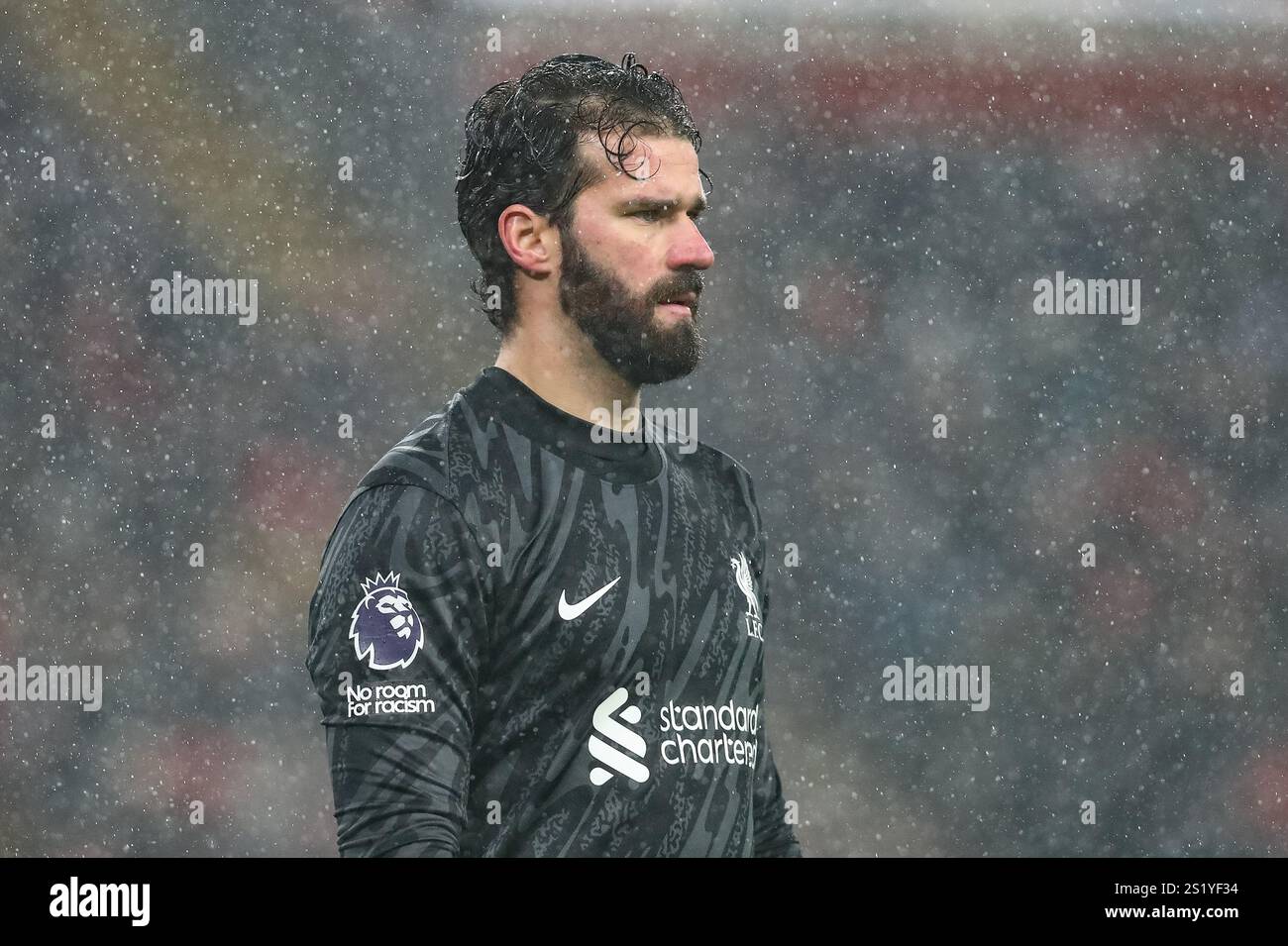 Alisson Becker of Liverpool during the Premier League match Liverpool vs Manchester United at ...