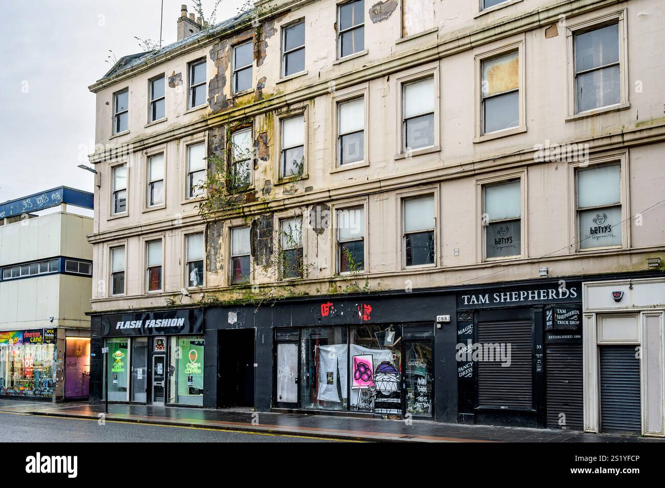 Derelict building housing the former Archaos nightclub above Tam ...