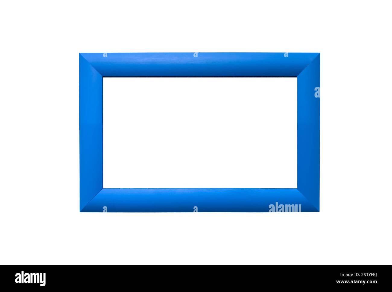 Modern rectangular picture frame. Simple design with blue border ...