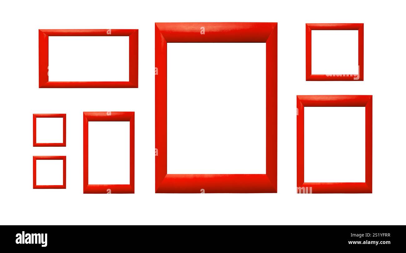 Gallery wall frame set. Modern arrangement of rectangular, square ...