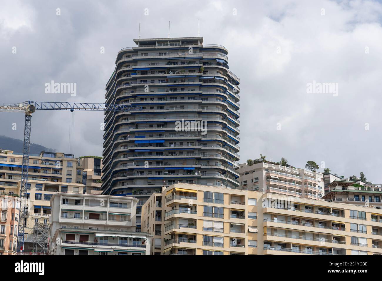 Monte Carlo, Monaco - View on the Le Schuylkill building, a modern ...