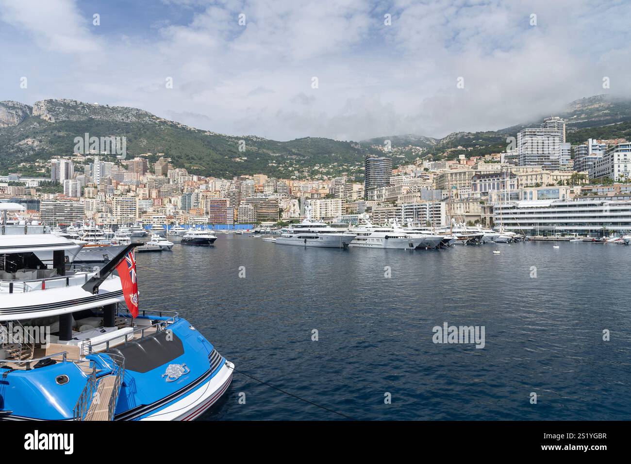 Monte Carlo, Monaco - View on Monaco with the Port Hercules and its ...