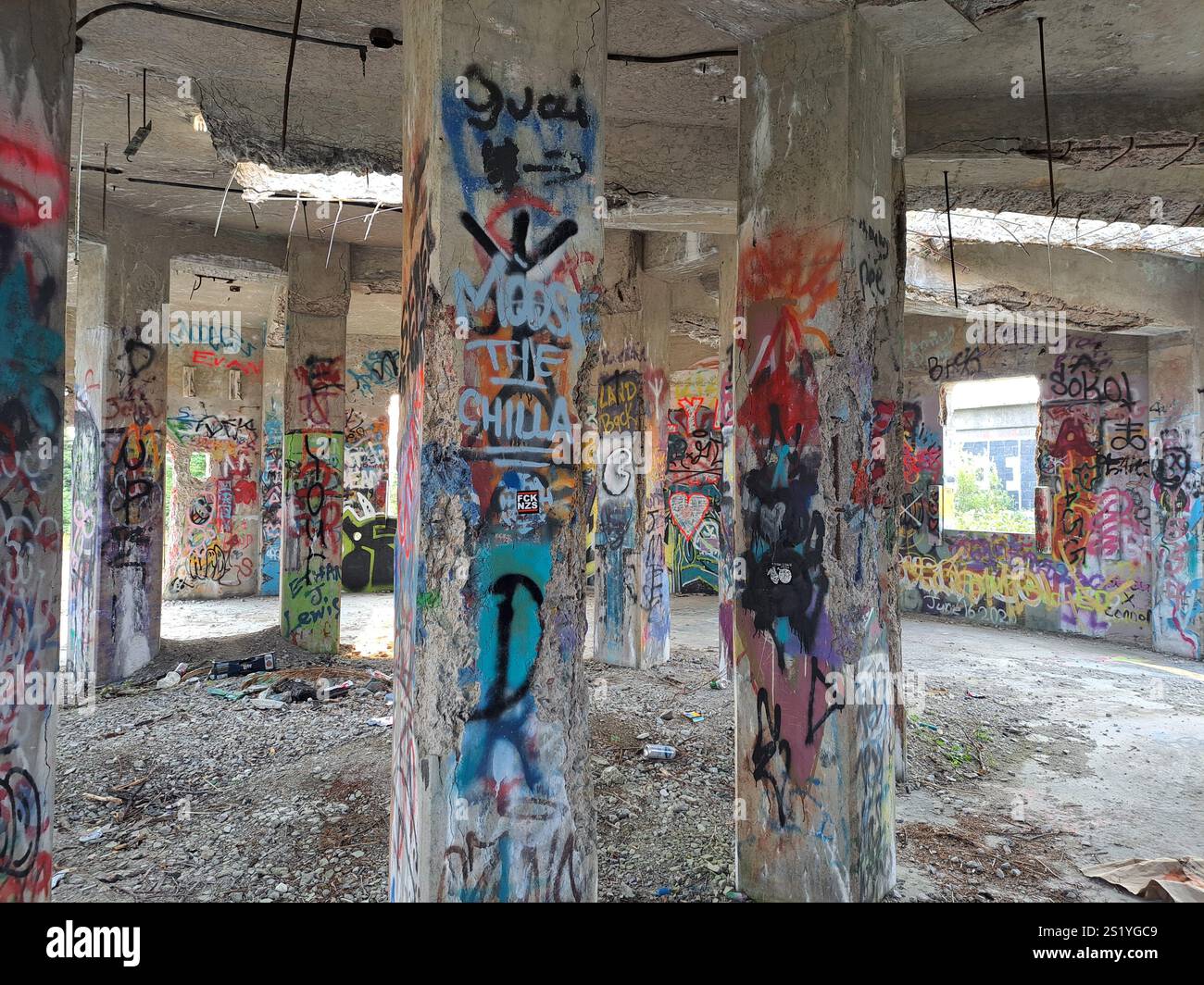 Inside radar building at Red Cliff Radar Station in Logy Bay-Middle ...