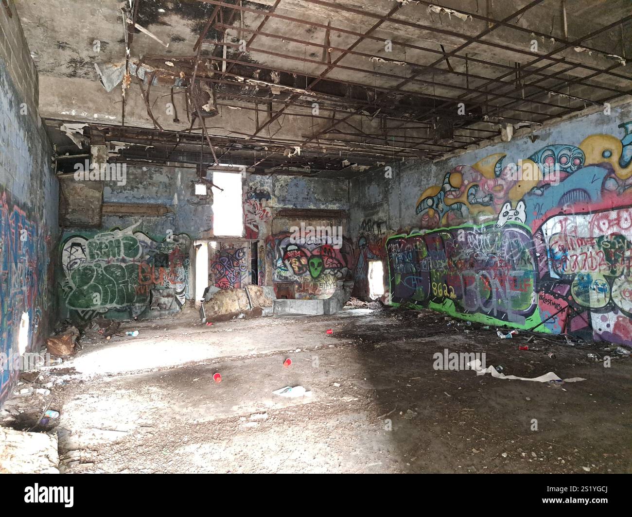 Inside radar building at Red Cliff Radar Station in Logy Bay-Middle ...