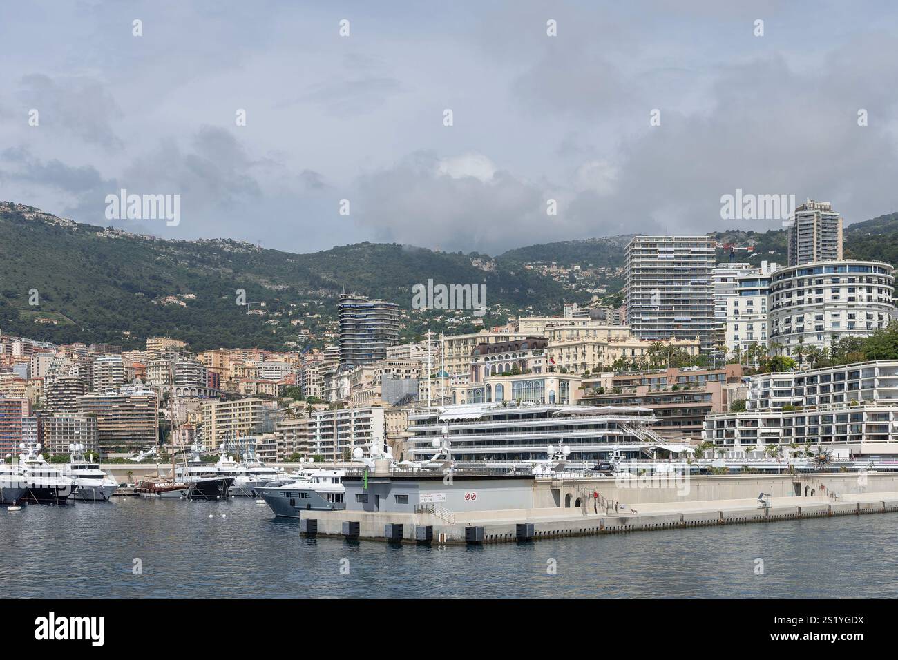 Monte Carlo, Monaco - View on Monaco with the Port Hercules and its ...