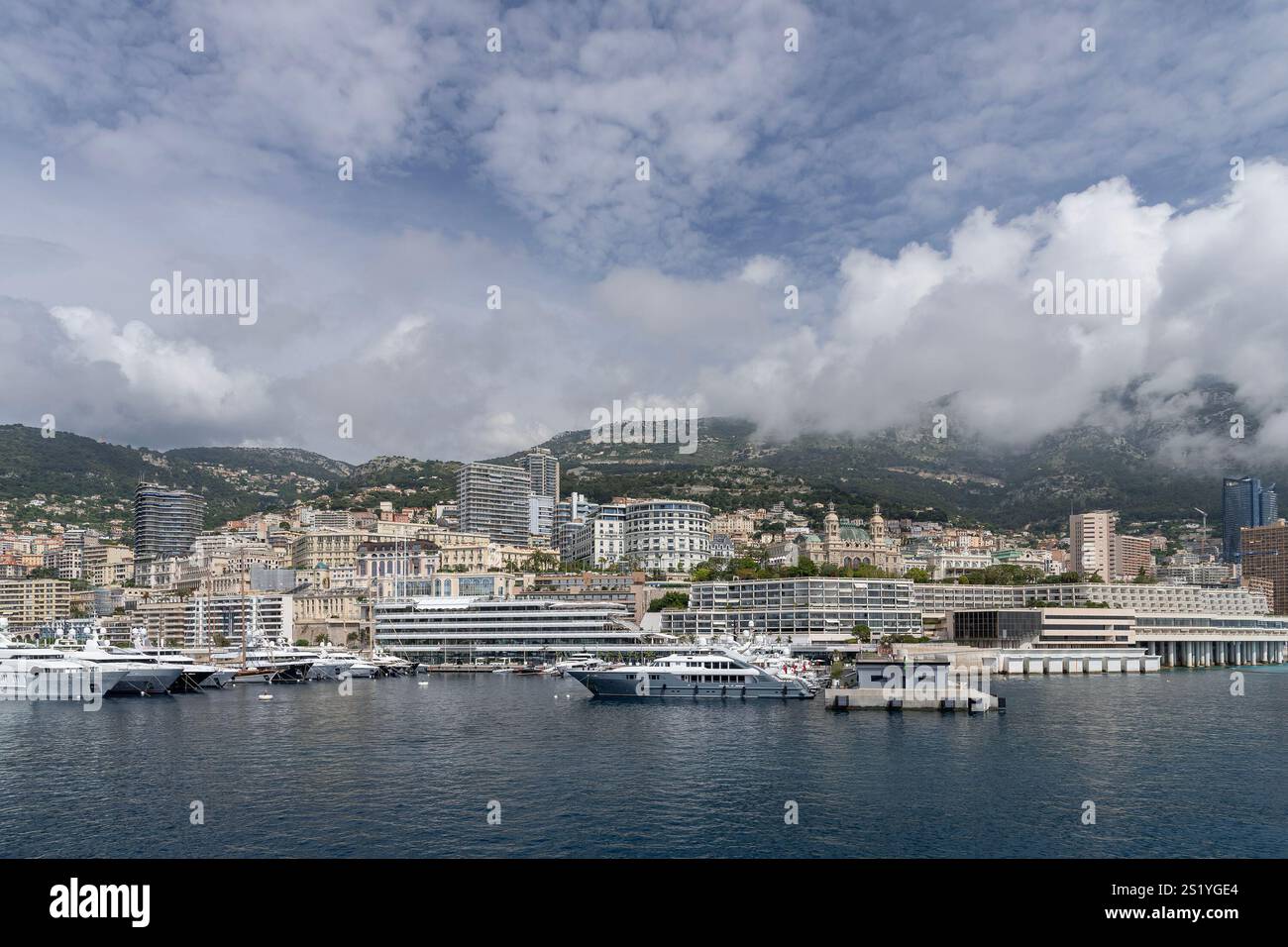 Monte Carlo, Monaco - View on Monaco with the Port Hercules and its ...
