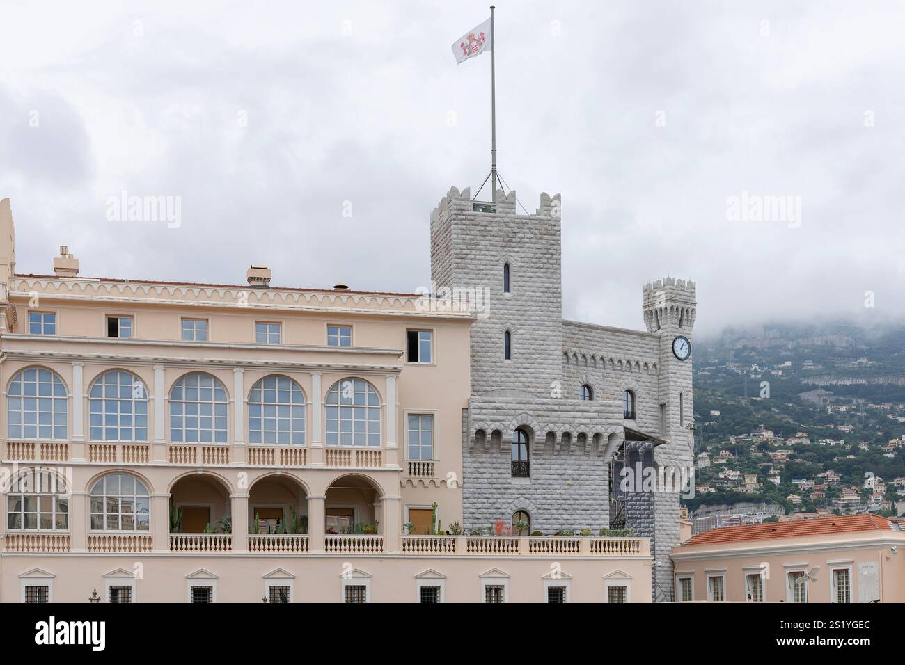 Monte Carlo, Monaco - View of the Prince's Palace of Monaco and the ...