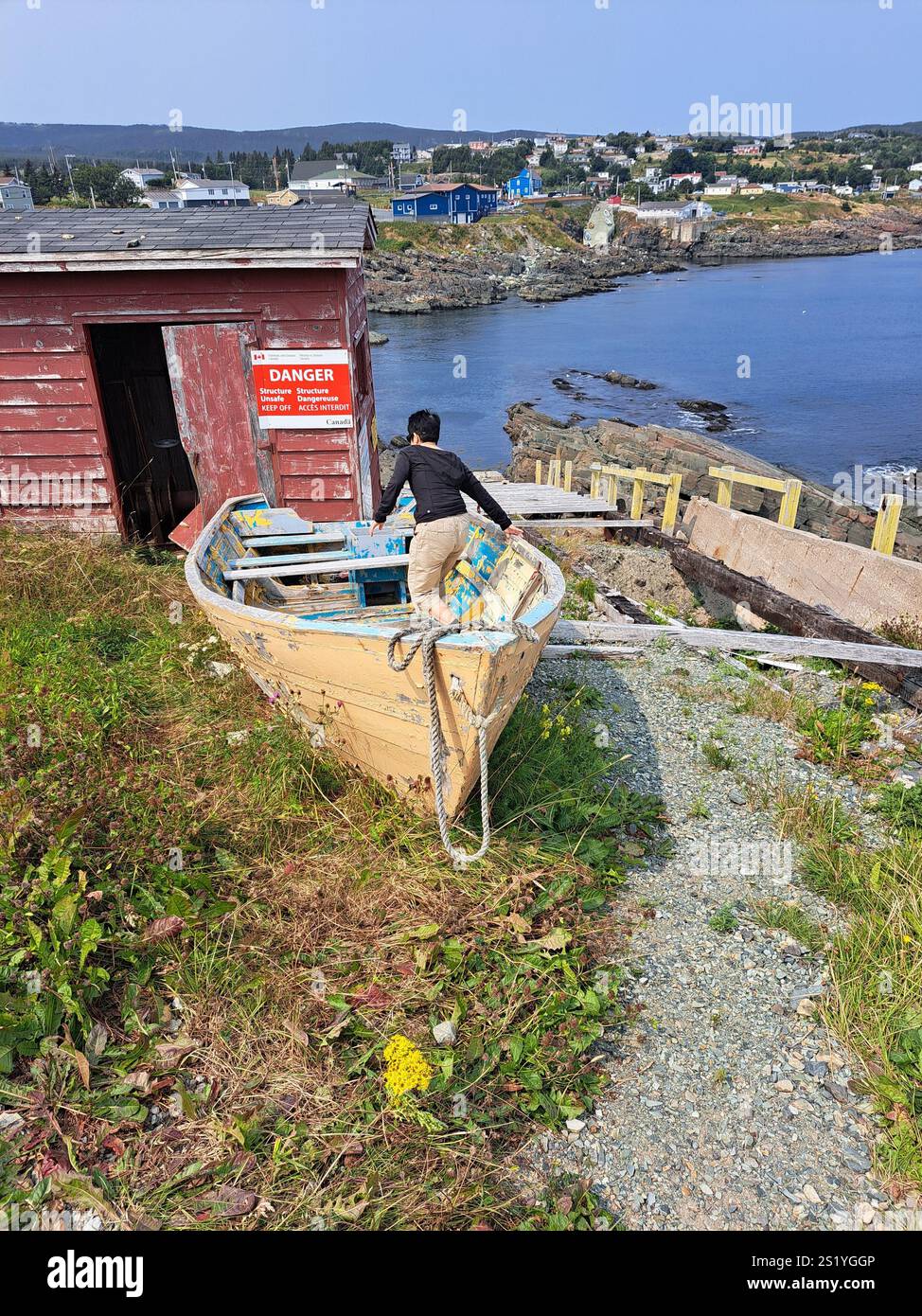 Abandoned dilapidated fishing boat and shack in Pouch Cove ...
